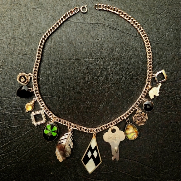 Vintage | Jewelry | Custom Chunky Stacked Silver Multi Vintage Charm ...